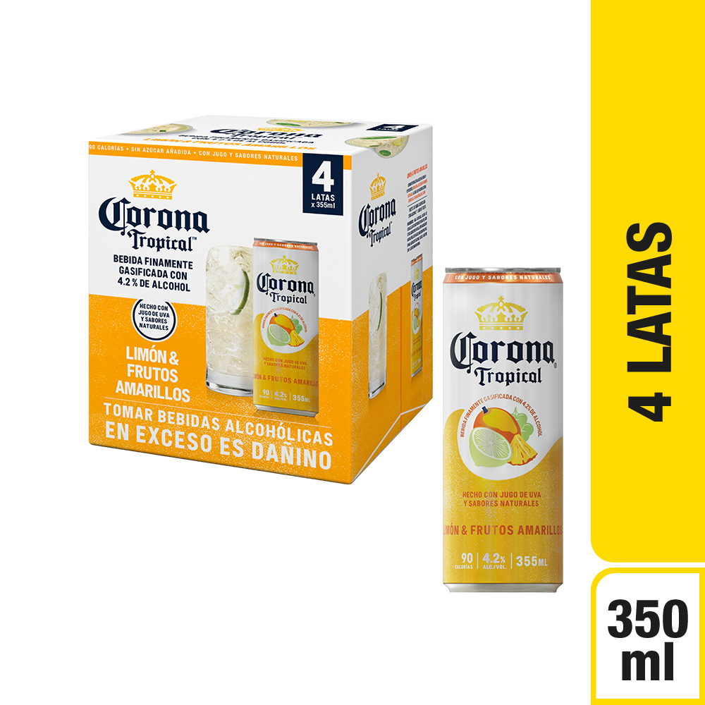 RTD CORONA TROPICAL FRUTOS AMARILLOS LT 355ML